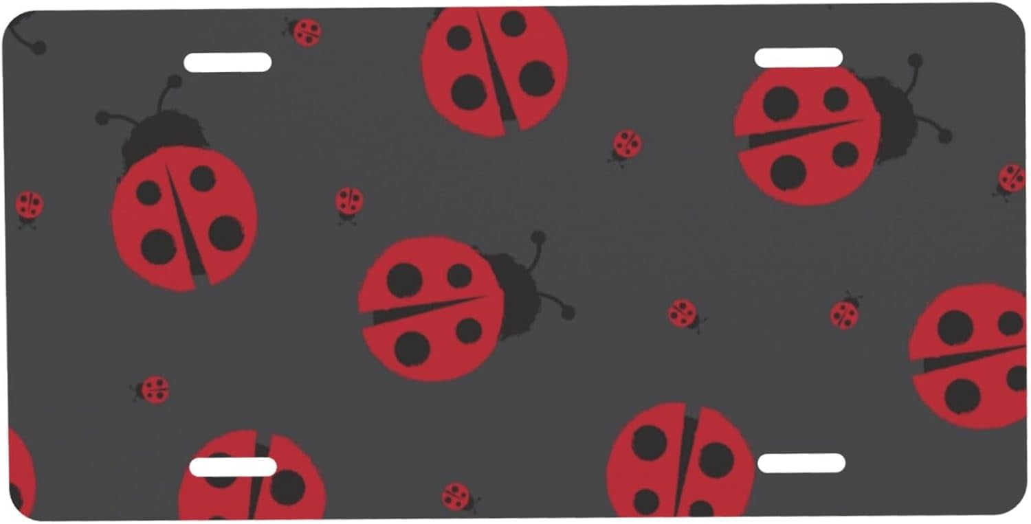 PISONIC License Plate, Ladybug Decorative Car Front License Plates ...
