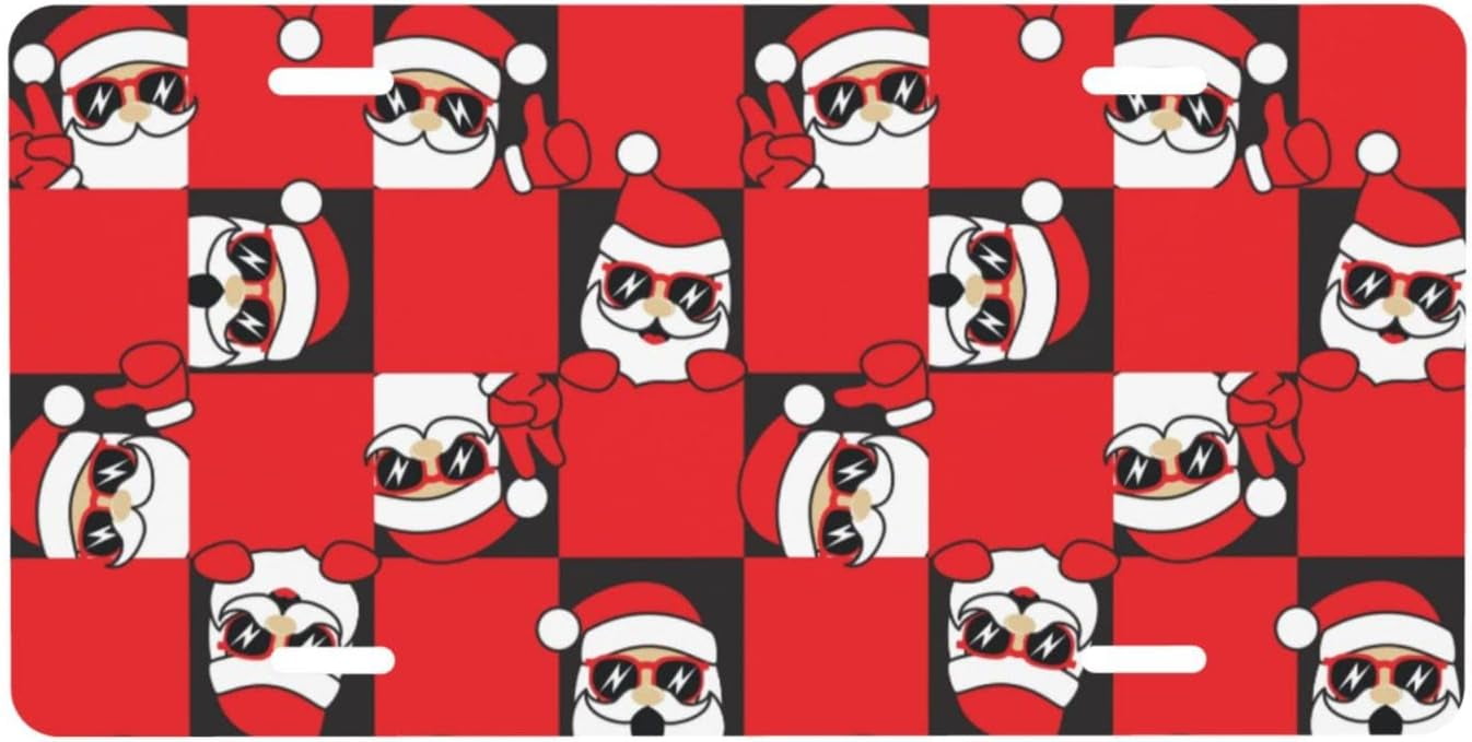 PISONIC License Plate, Santa Claus Decorative Car Front License Plates ...