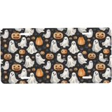 PISONIC License Plate, Scary Pumpkin Ghost Decorative Car Front License ...