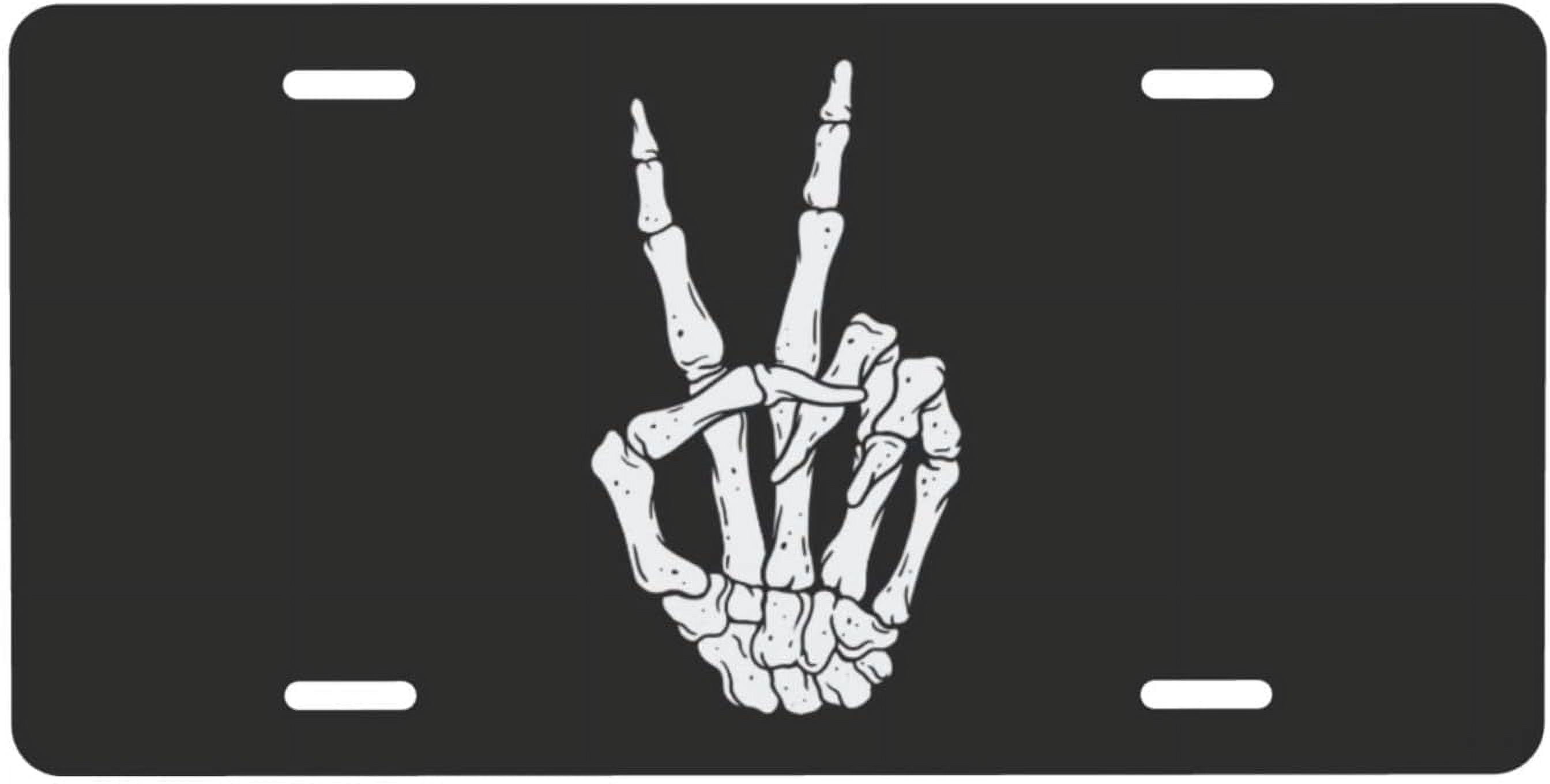 PISONIC License Plate, Skeleton Hand Decorative Car Front License ...
