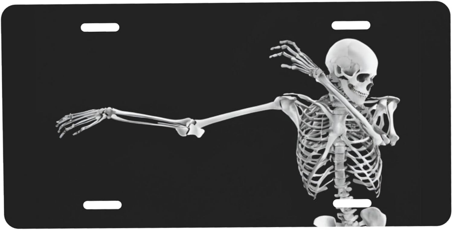 PISONIC License Plate, Skeleton Of Human Decorative Car Front License ...