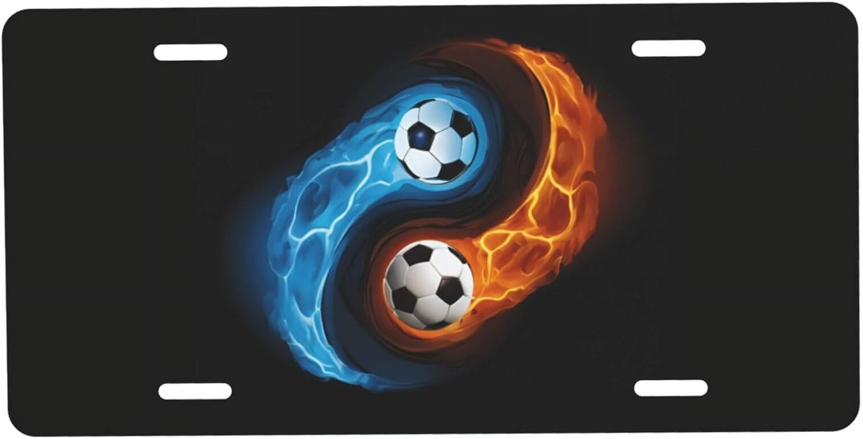 PISONIC License Plate, Soccer Ball Decorative Car Front License Plates ...