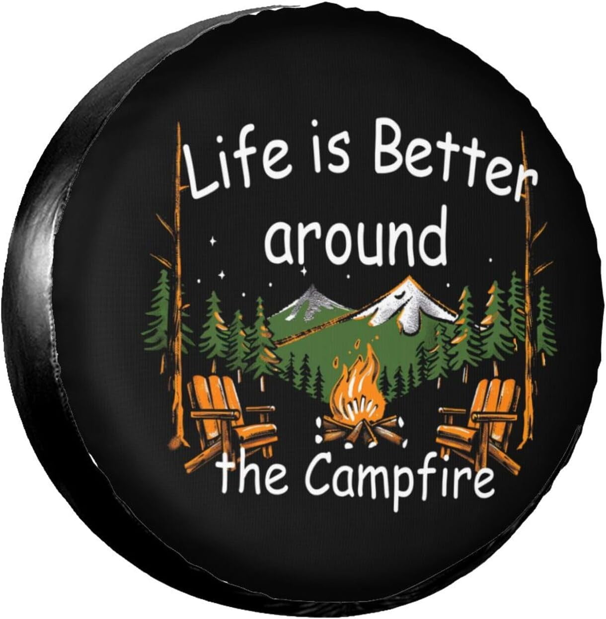 PISONIC Life Is Better Around The Campfire Spare Tire Cover ...