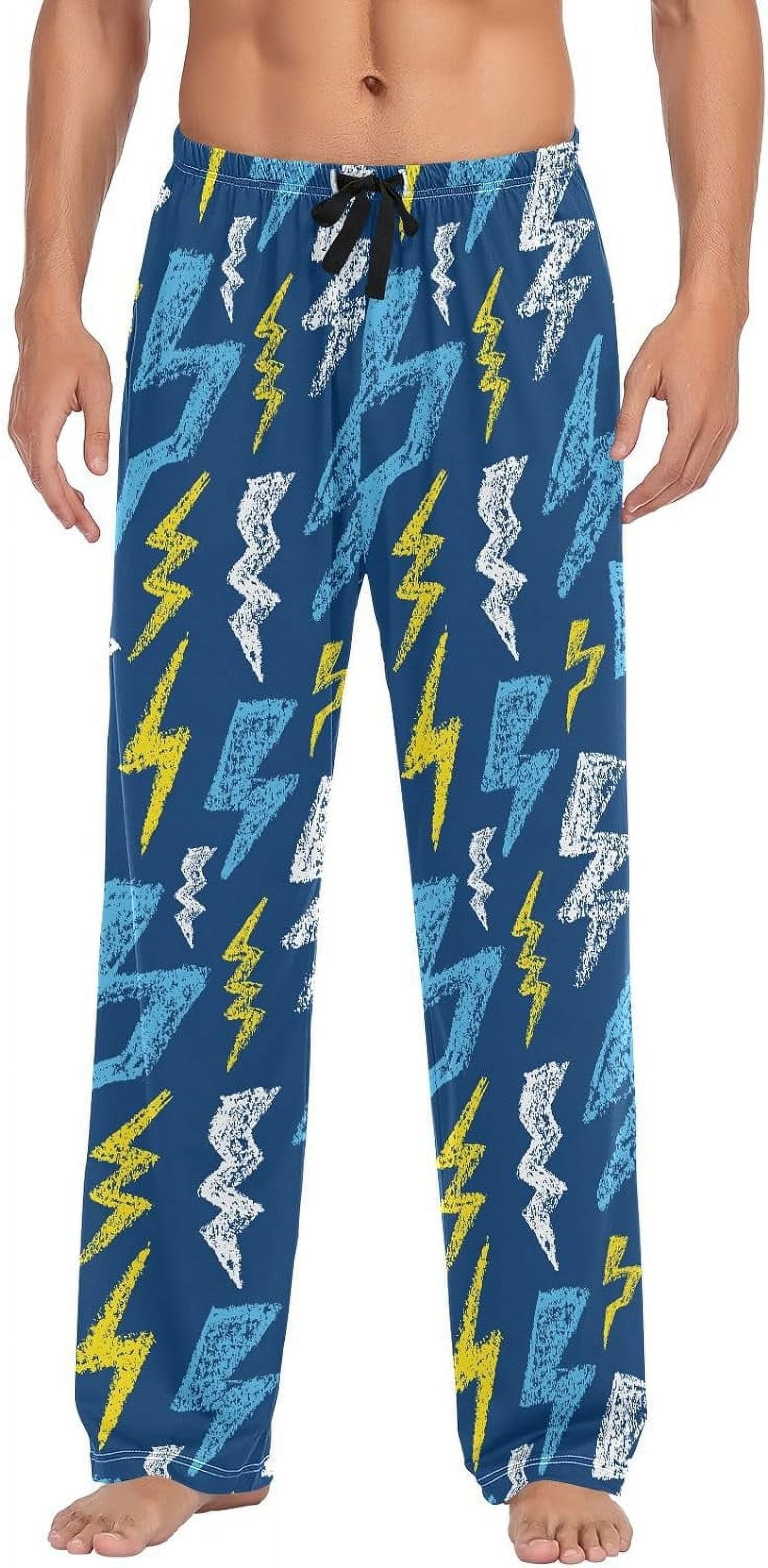 PISONIC Lightning Bolt Mens Pajama Pants Lounge Men's Pajama Bottoms ...