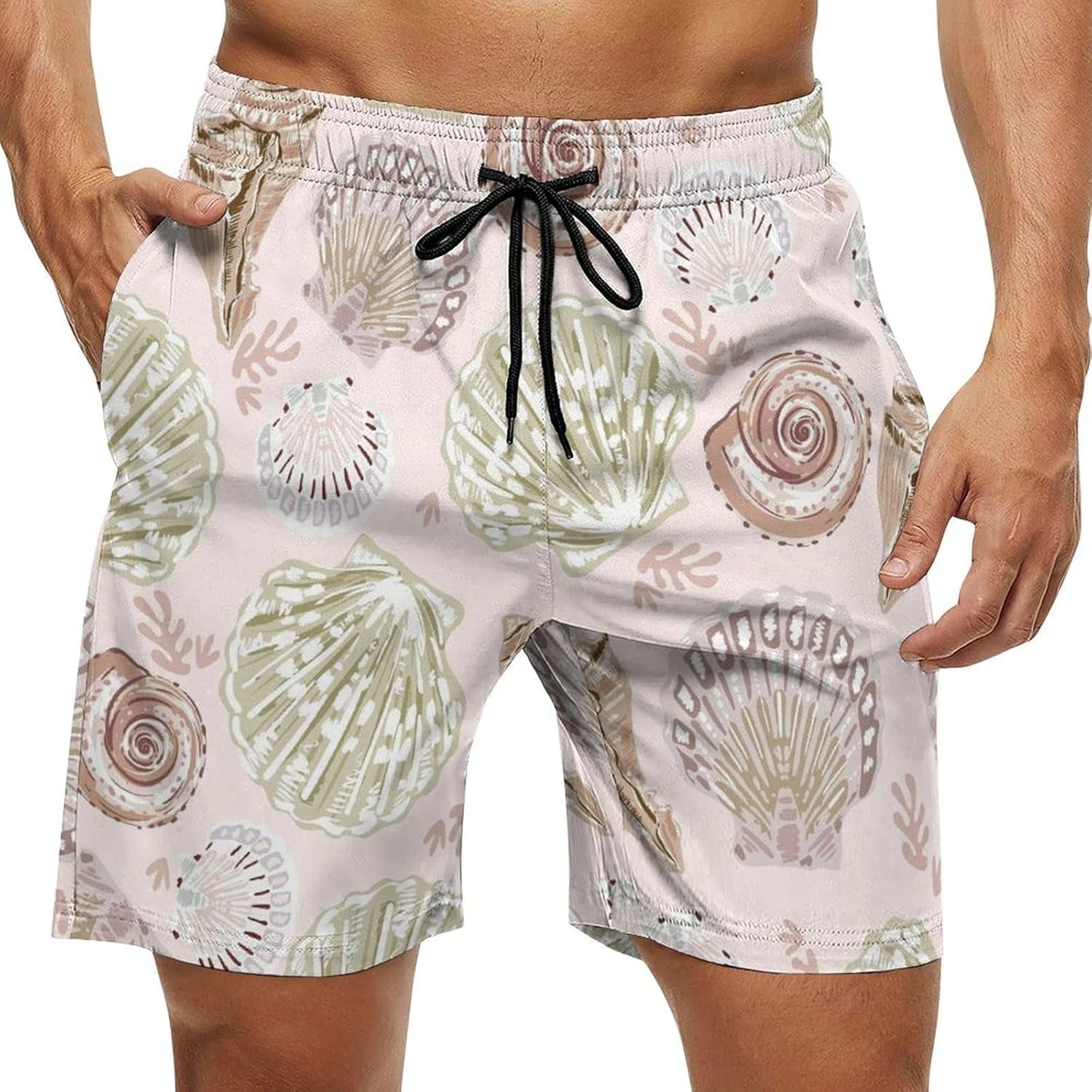 PISONIC Men's Swim Trunks Swimwear Swim Shorts Beach Shorts with ...