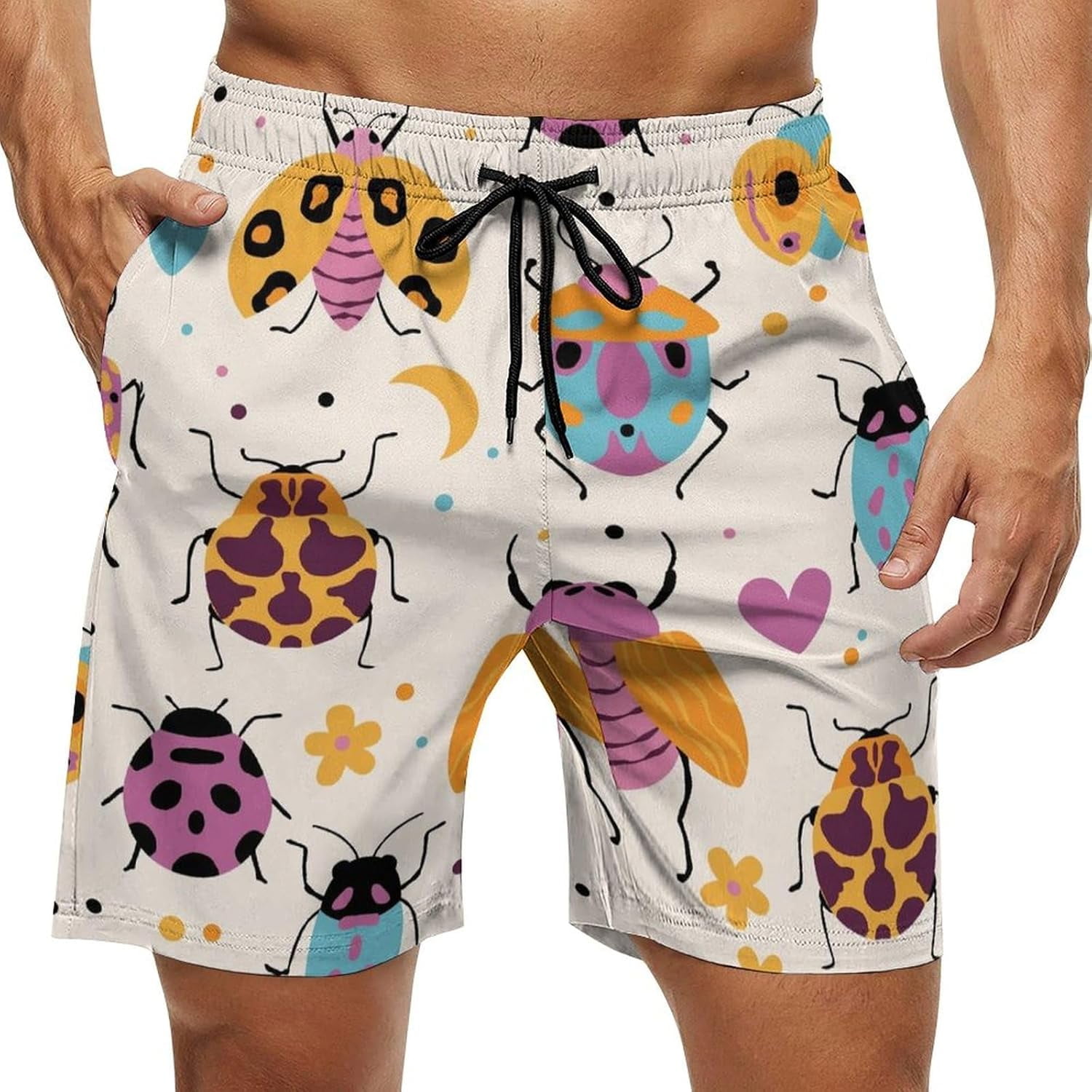 PISONIC Men's Swim Trunks Swimwear Swim Shorts Beach Shorts with ...