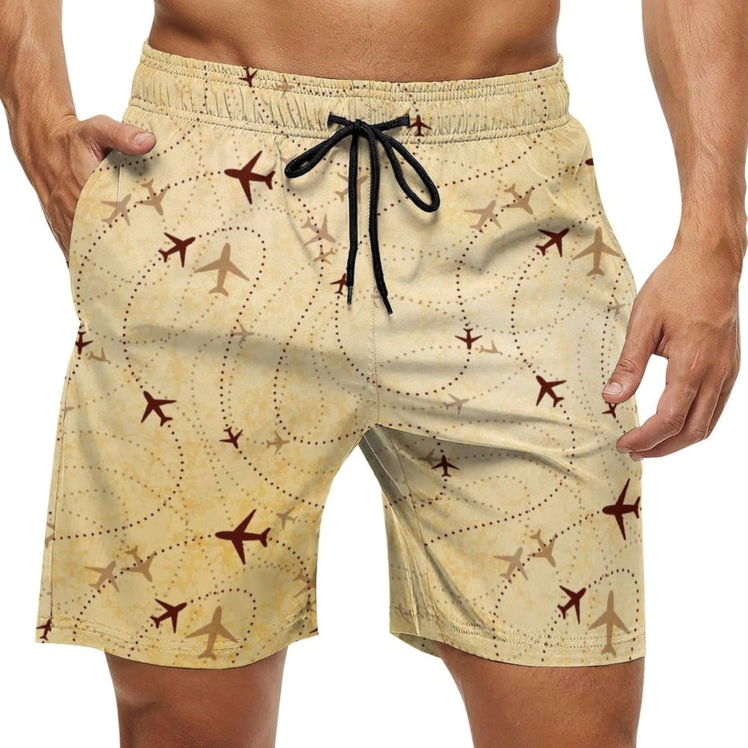 PISONIC Men's Swim Trunks Swimwear Swim Shorts Beach Shorts with ...