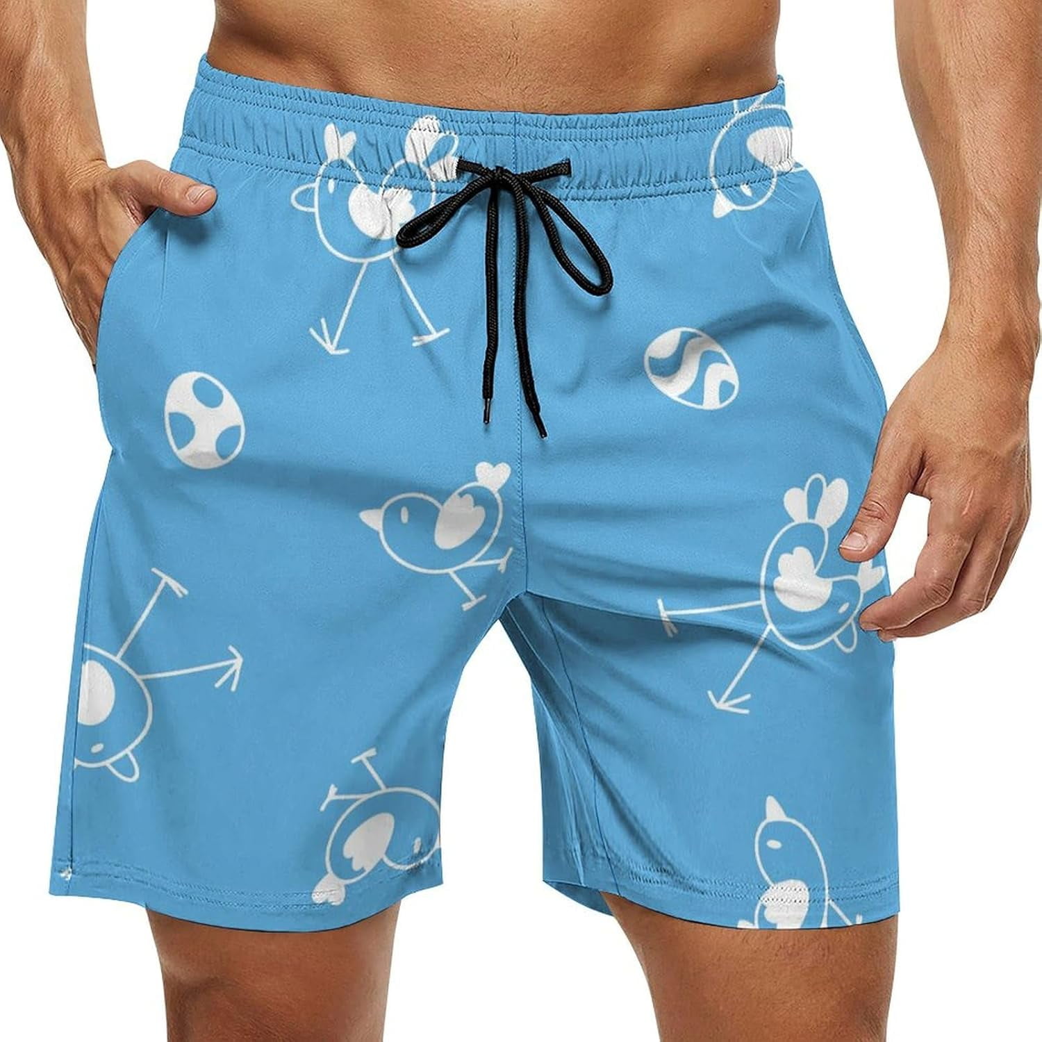 PISONIC Men's Swim Trunks Swimwear Swim Shorts Beach Shorts with ...