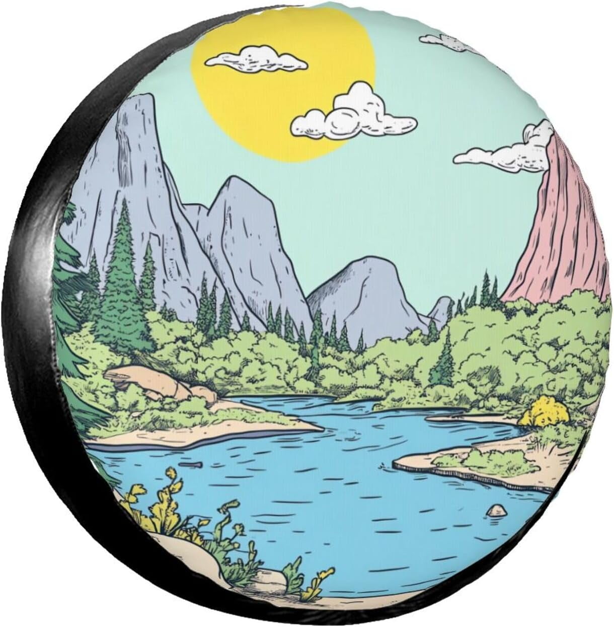 PISONIC Mountains Landscapes Spare Tire Cover Weatherproof Universal ...