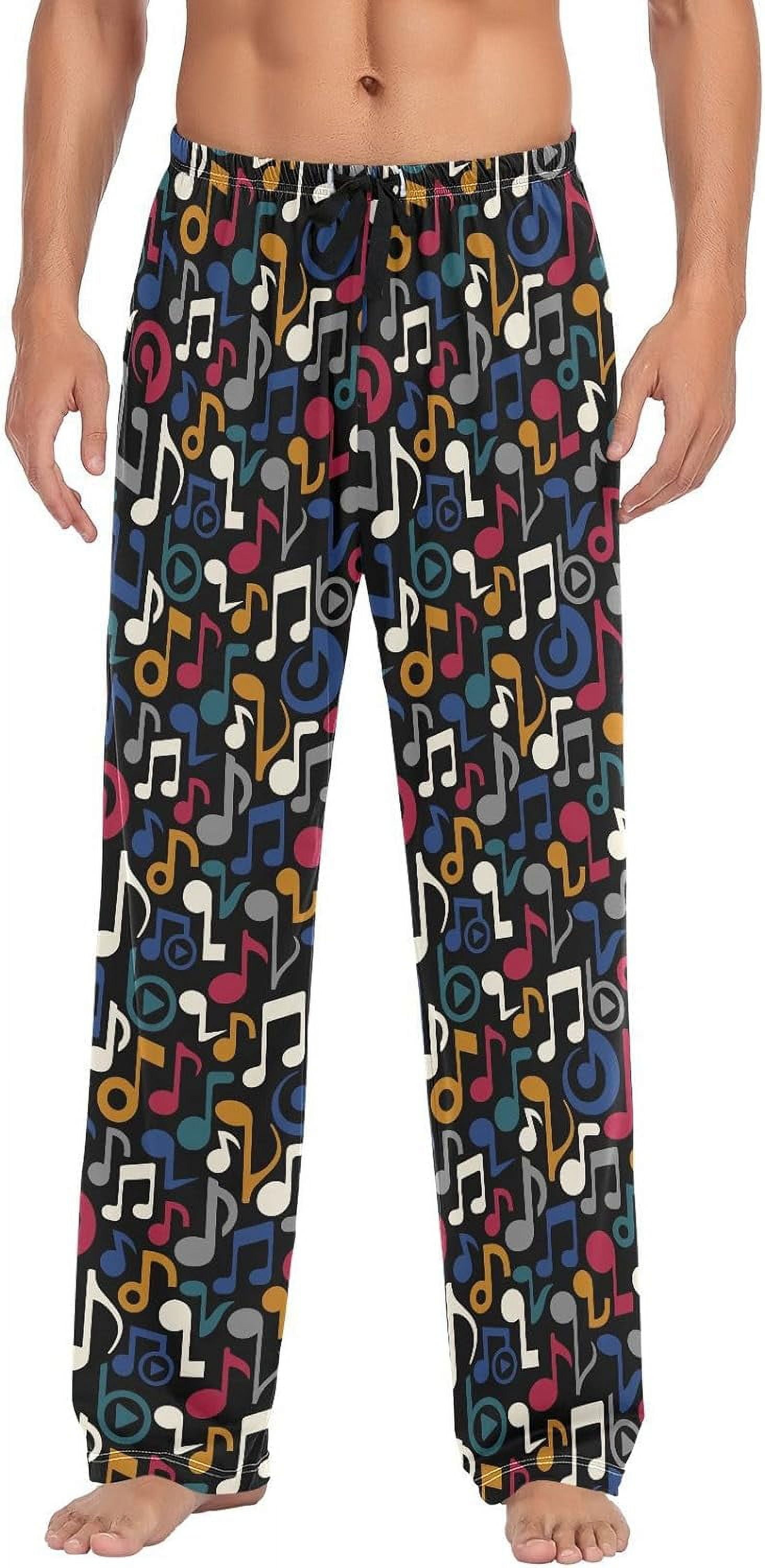 PISONIC Music Notes Mens Pajama Pants Lounge Men's Pajama Bottoms Soft ...