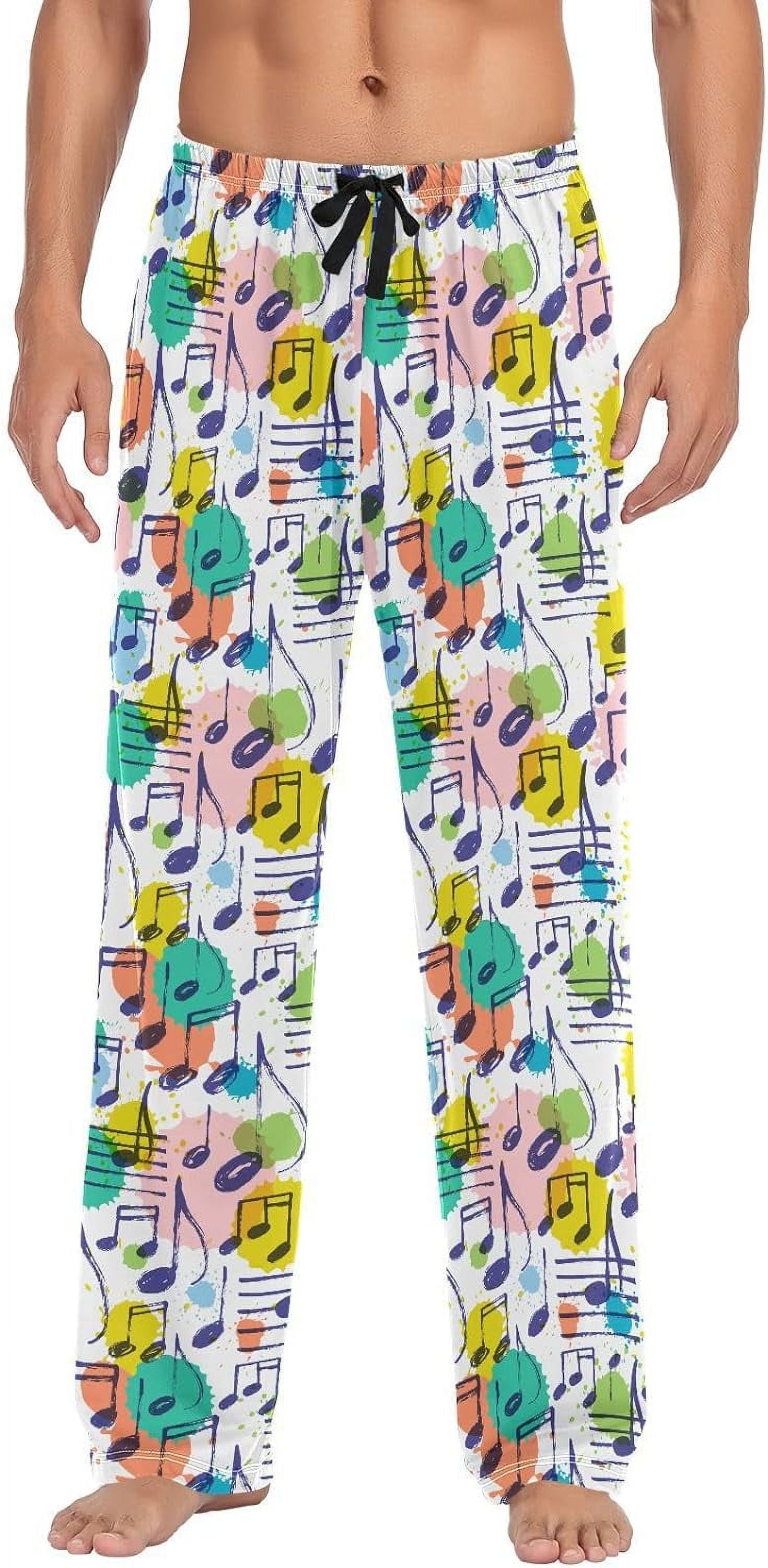 PISONIC Music Notes Mens Pajama Pants Lounge Men's Pajama Bottoms Soft ...