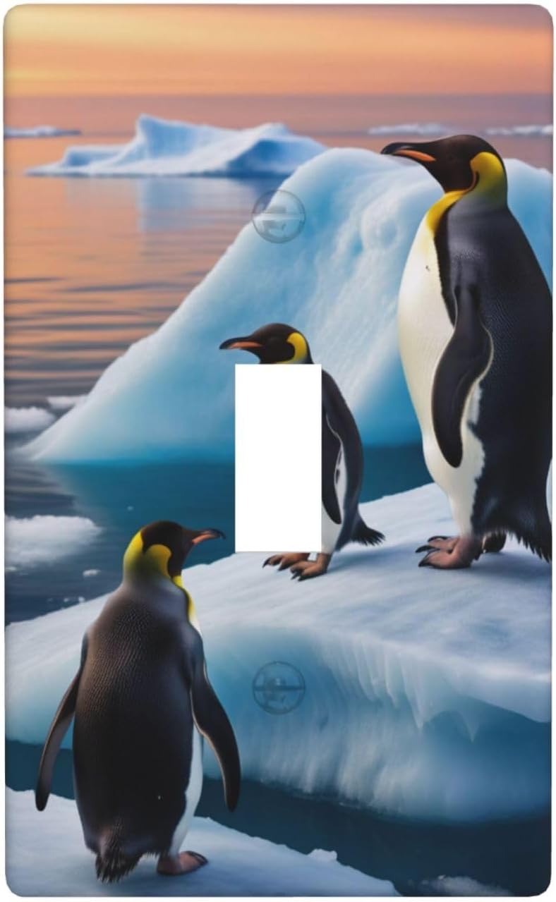 PISONIC Penguins On The Iceberg Print Decorative Wall Plate, 1 Gang ...