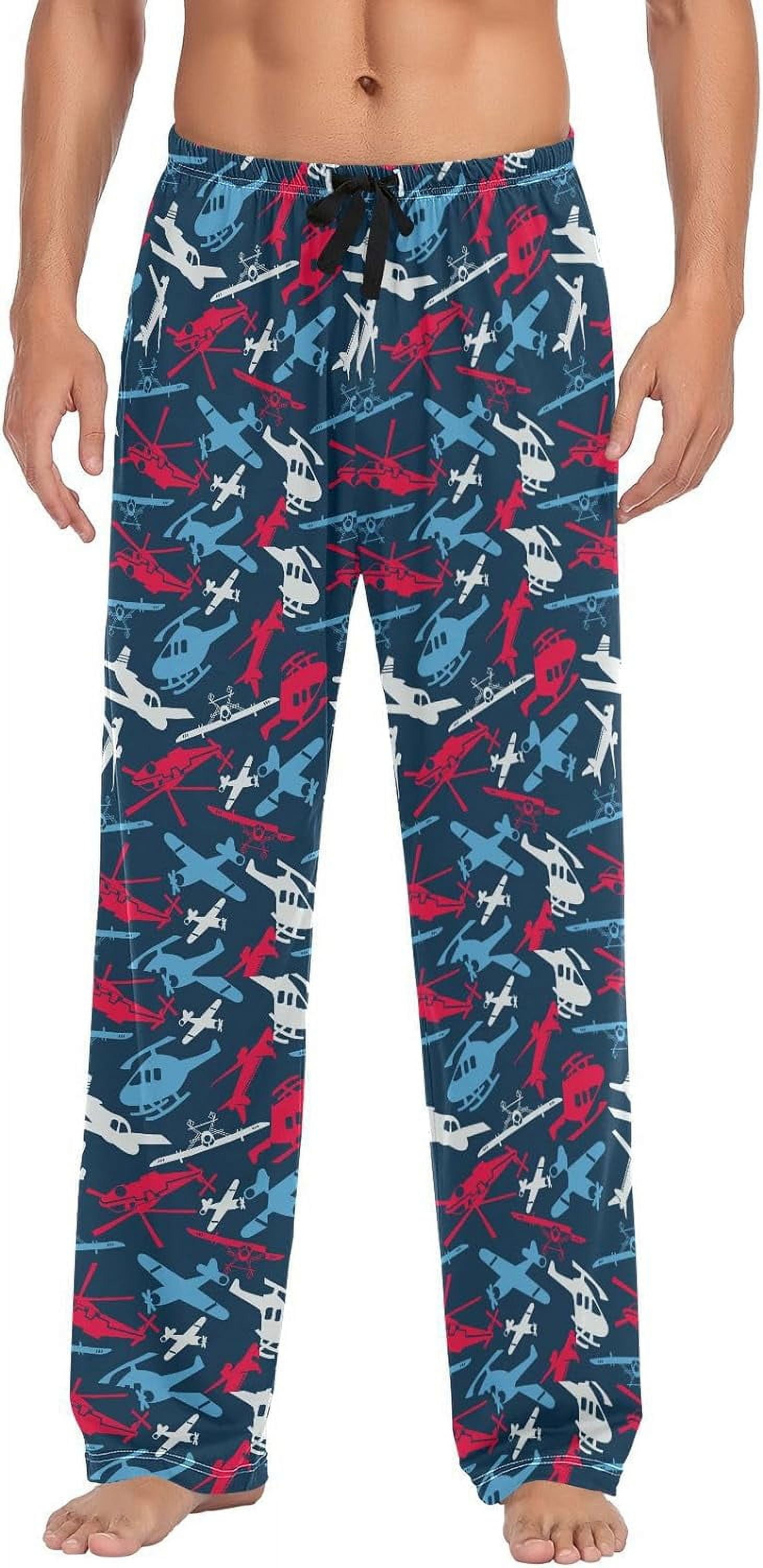 PISONIC Planes and Helicopters Mens Pajama Pants Lounge Men's Pajama ...