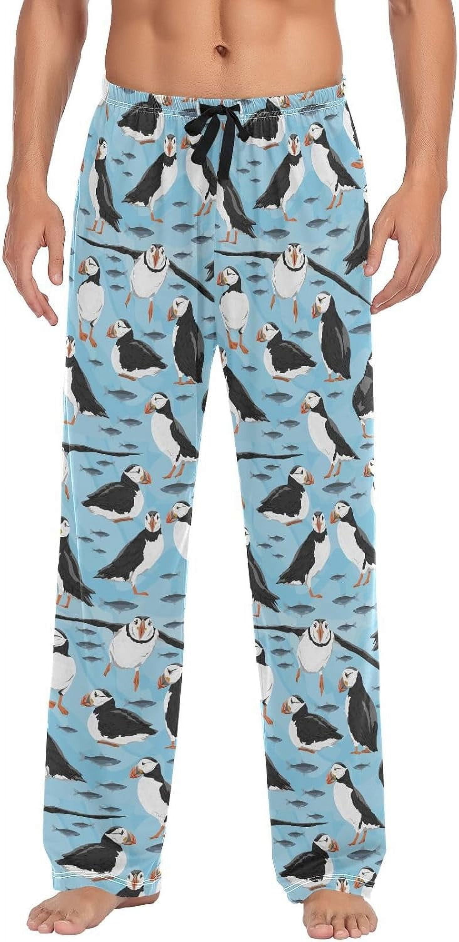 PISONIC Puffin Mens Pajama Pants Lounge Men's Pajama Bottoms Soft Sleep ...