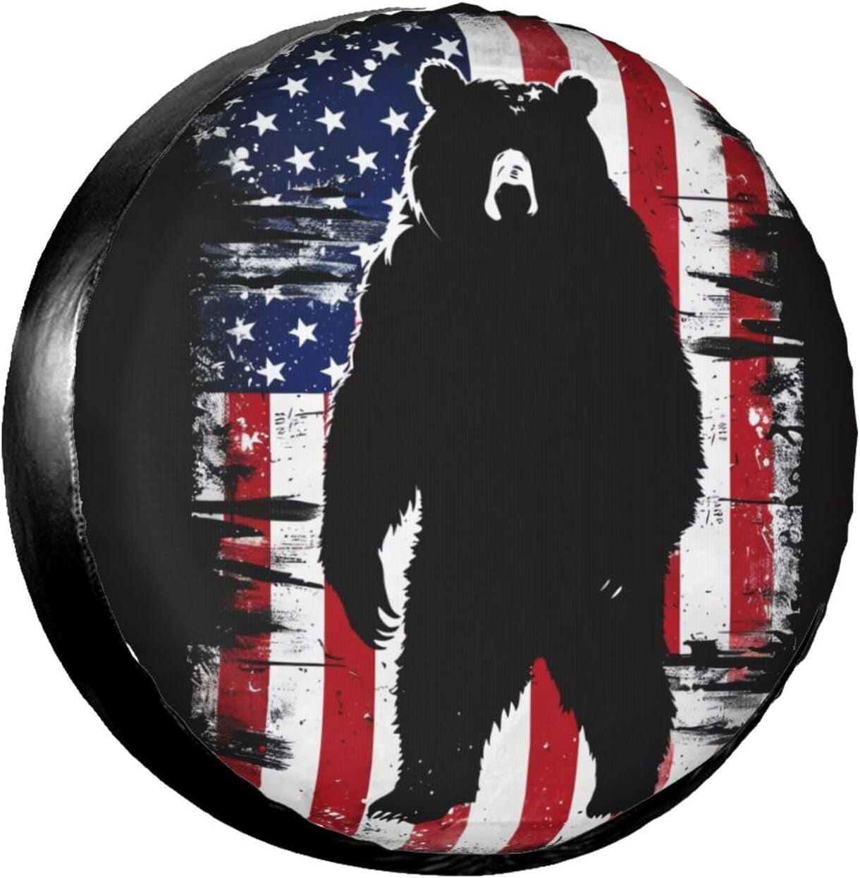 PISONIC Retro Bears American Flag Spare Tire Cover Weatherproof ...