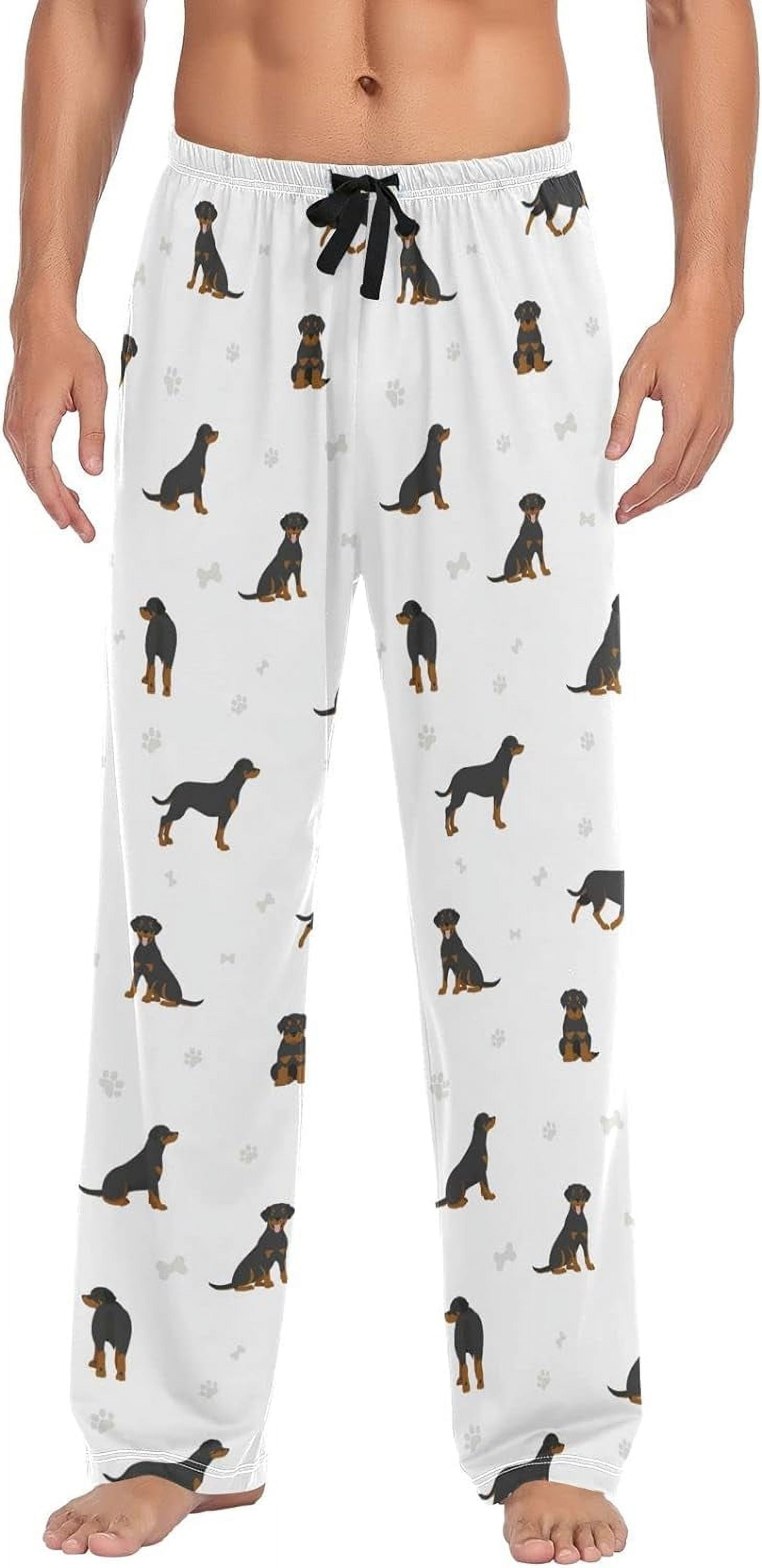 PISONIC Rottweiler Dogs Mens Pajama Pants Lounge Men's Pajama Bottoms ...