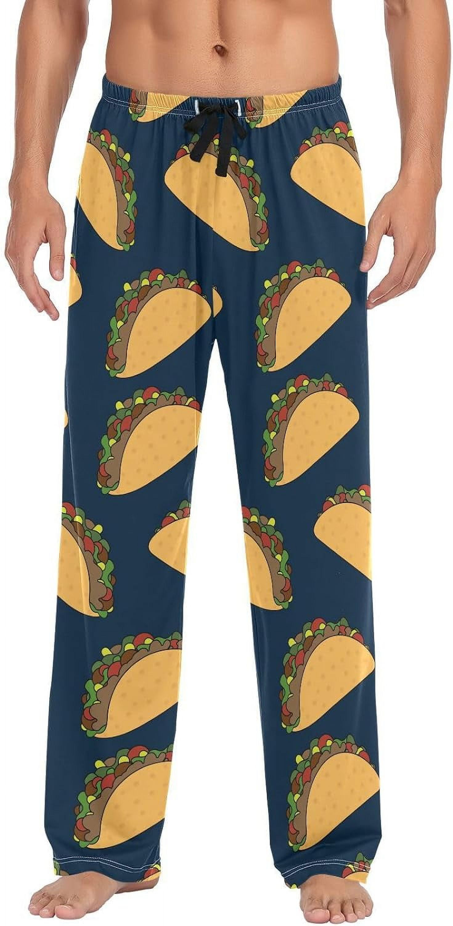 PISONIC Tacos Mens Pajama Pants Lounge Men's Pajama Bottoms Soft Sleep ...
