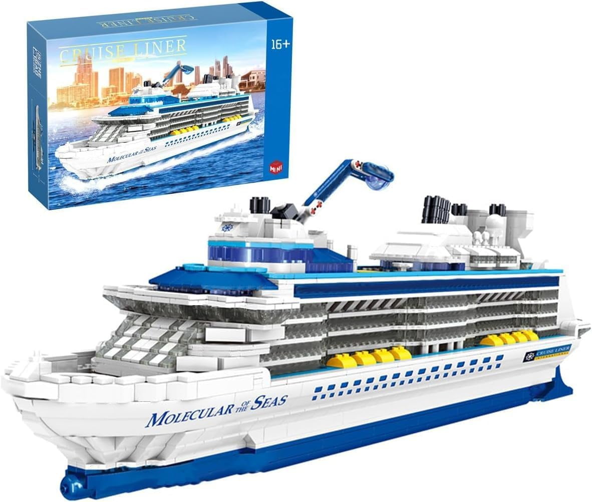 PISONIC Technology Cruise Ship Building Blocks Set for Adults, MOC Boat ...