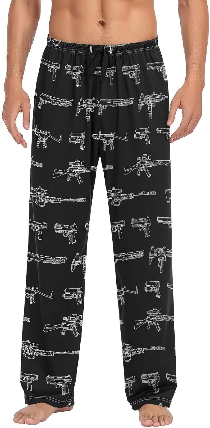 PISONIC Weapons Mens Pajama Pants Lounge Men's Pajama Bottoms Soft ...