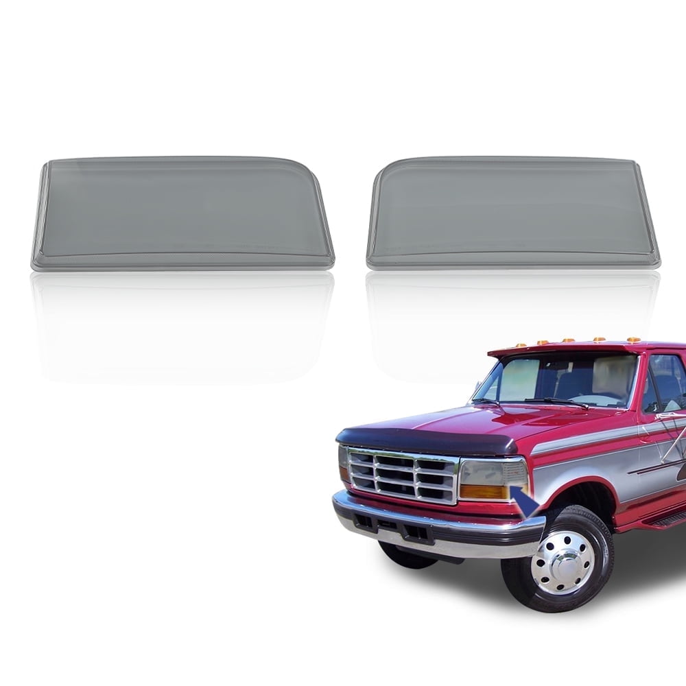 1 Pair Headlights Lens Cover Smoked Fit for 1992-1996 Ford F150 F250 ...