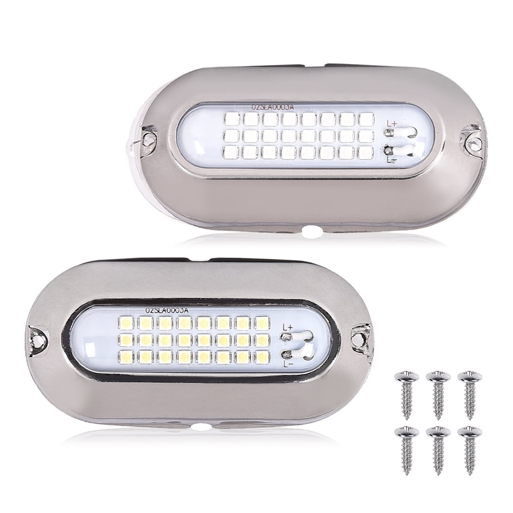 PIT66 2Pcs LED Pontoon Boat Docking Light White & Blue Marine Boat ...