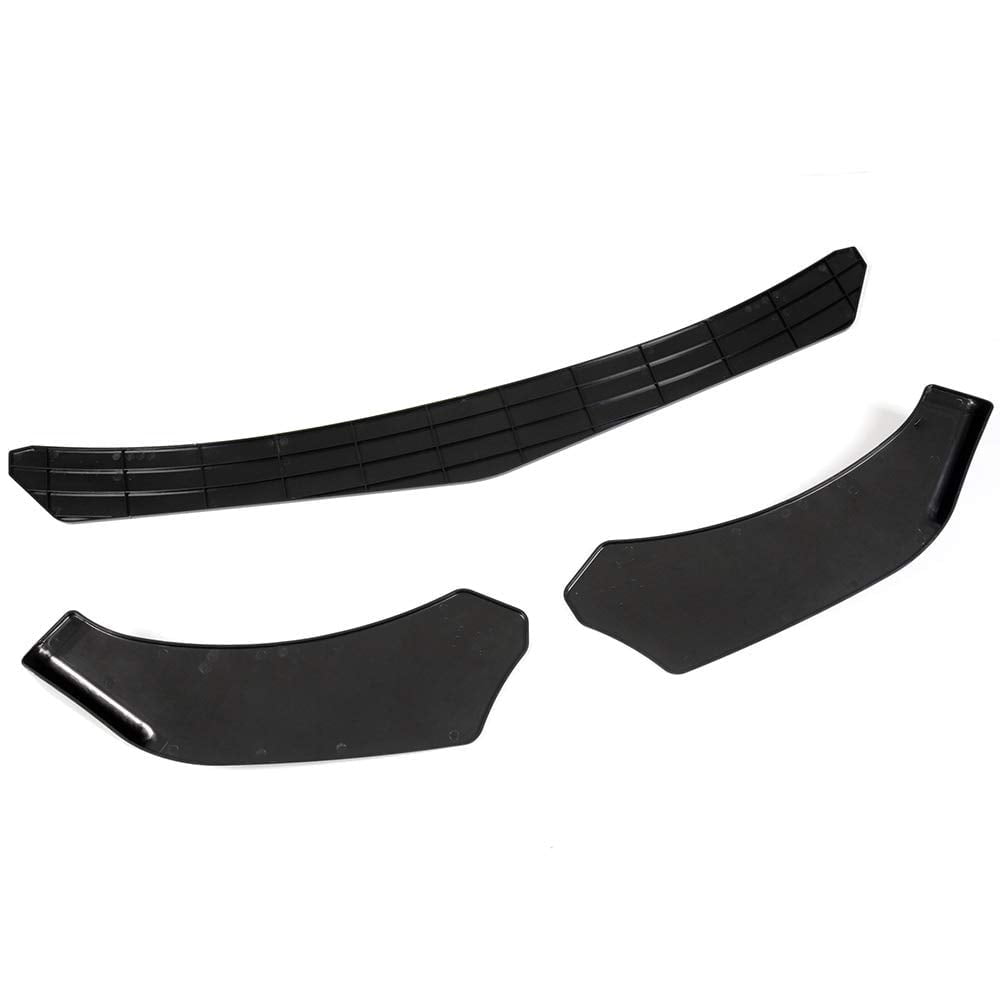 PIT66 3 Pcs- Sharp Edge Gloss Black Universal Front Bumper Lip ...