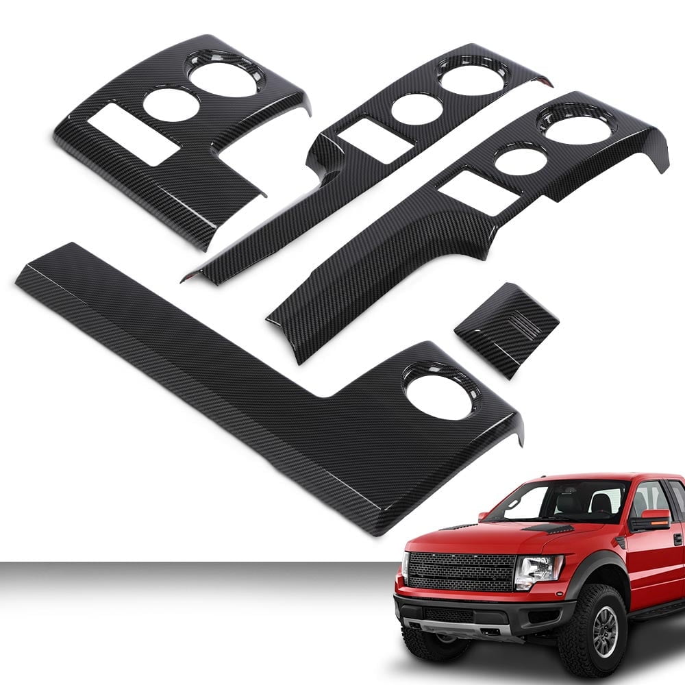 PIT66 Center Console Dashboard Panel Cover Trim Bezels Polished Black ...