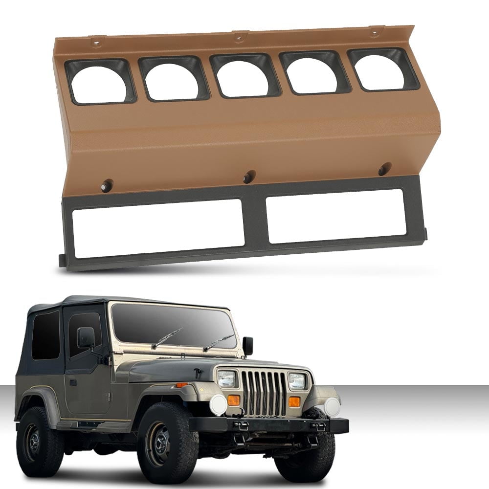 PIT66 Center Gauge Radio Dash Bezel Trim Yellow Fit for Jeep Wrangler YJ 1987-1995 - Walmart.com