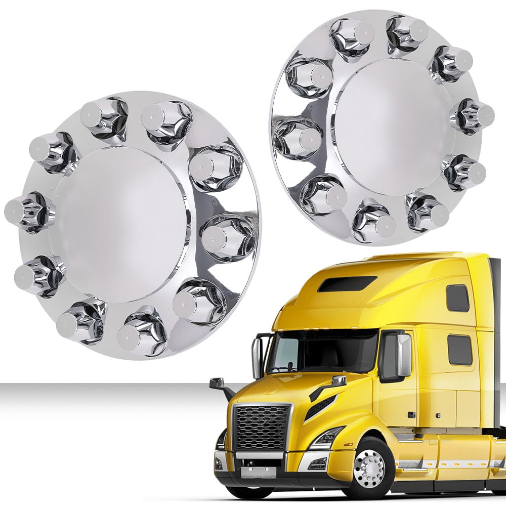 PIT66 Chrome Front Wheel Covers Hub Axle Semi Plastic ABS Pair 33mm Nut ...