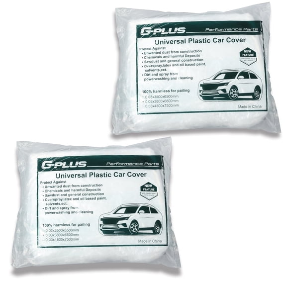 Clear Plastic Temporary Universal Disposable Car Cover Rain Dust Garage ...