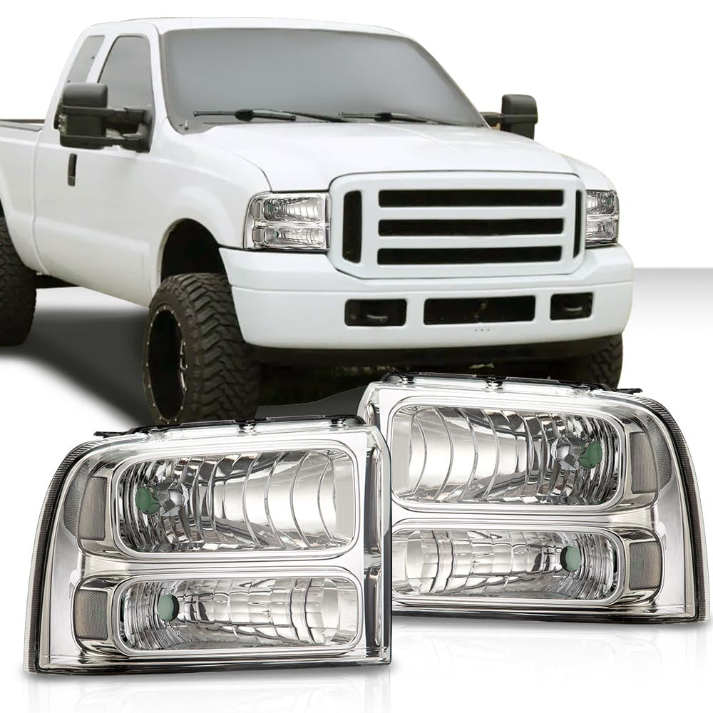 PIT66 Corner Clear/Chrome Headlights Assembly Fit For 2005-2007 Ford ...