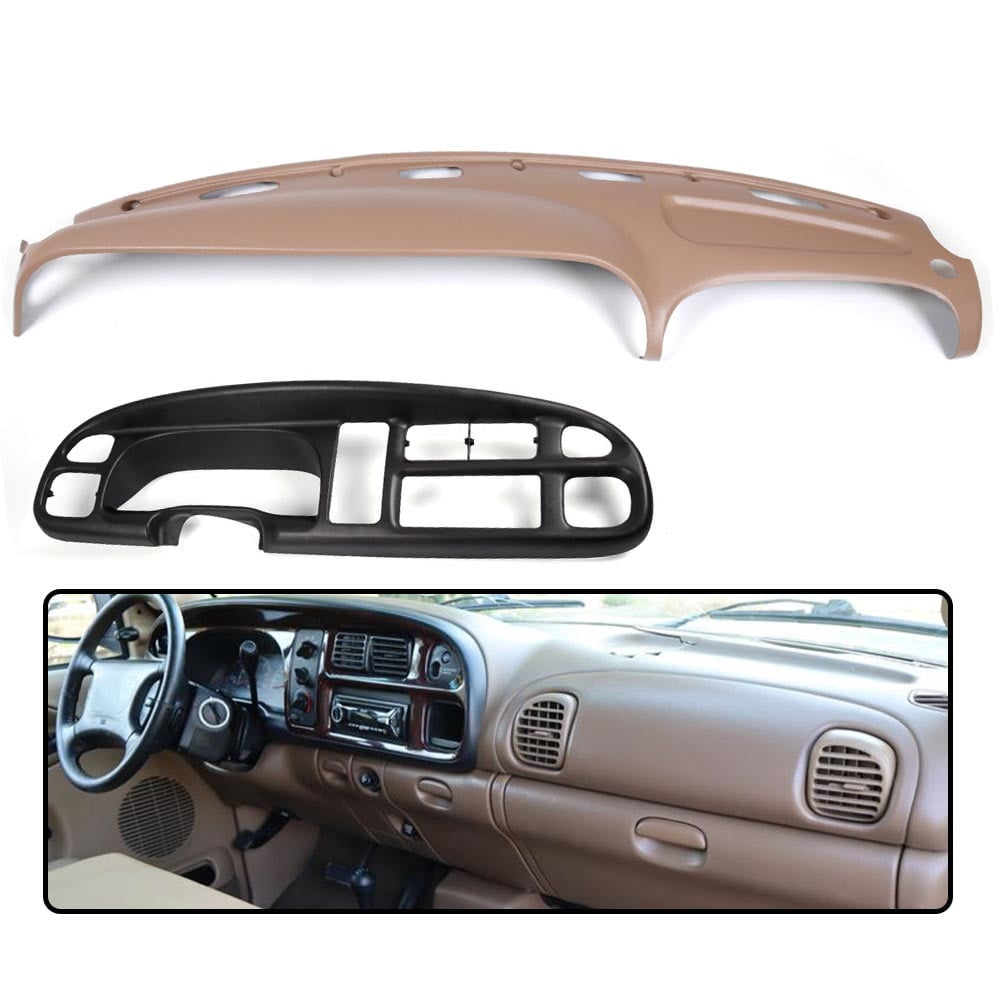PIT66 Dash Bezel + Dashboard Cover Set w/Clips Fit for 1998-2002 Dodge ...