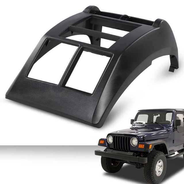 PIT66 Dash Cover Panel Double Din Dash Mounting Bezel Kit Fit for Jeep ...