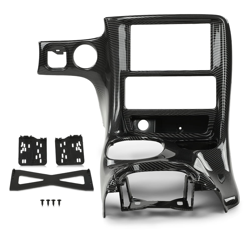 PIT66 Double Din Radio Center Dash Bezel Kit Carbon Fiber Black Fit for ...