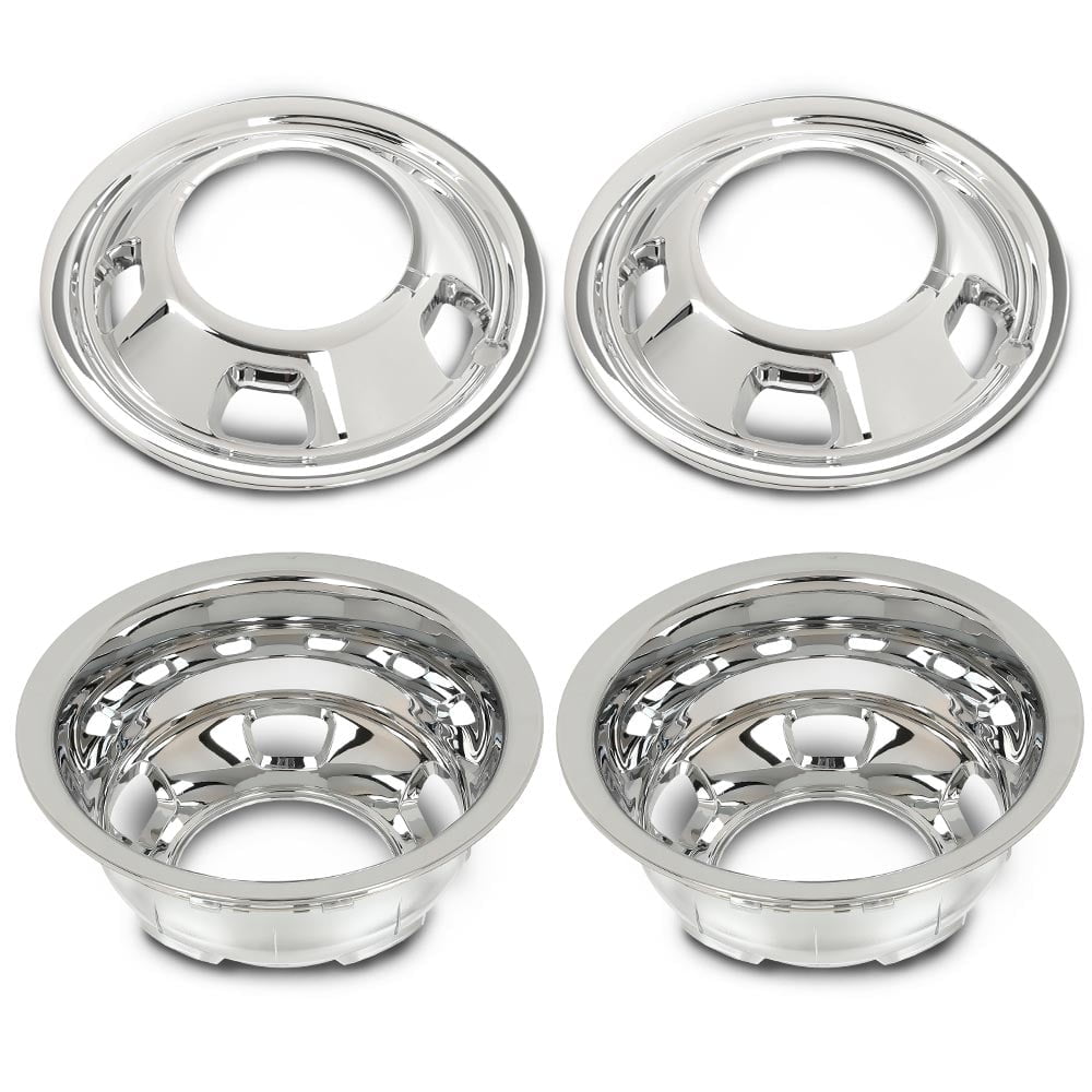 PIT66 Dually Wheel Simulators Dual Skins Liners 17inch Chrome Plastic ...
