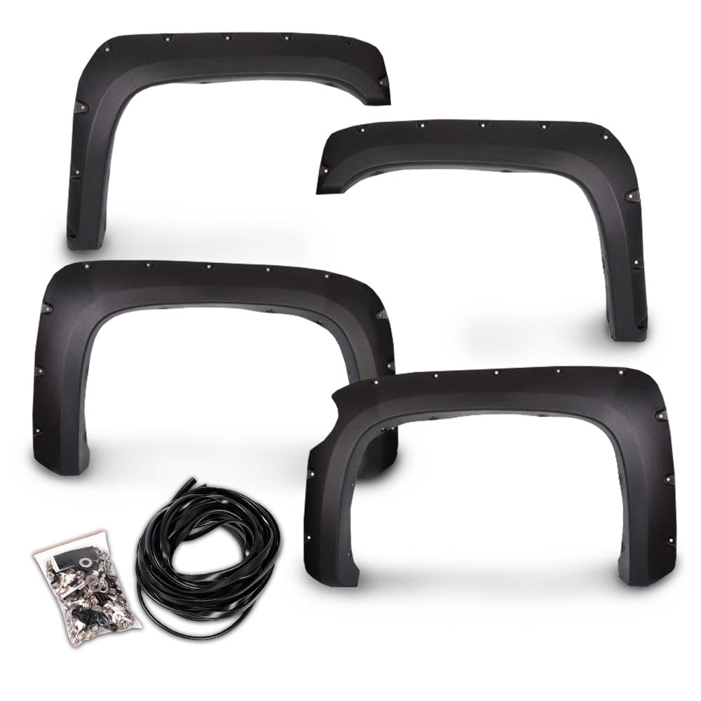 PIT66 Fender Flares Rugged Textured Pocket Riveted Style Fit for 2007 ...