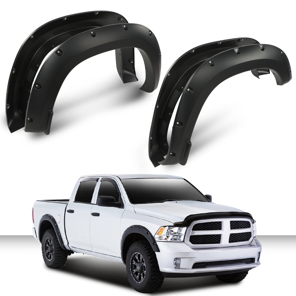 PIT66 Fender Flares Smooth Pocket Riveted Fit for Ram 1500 2WD/4WD 2019 ...