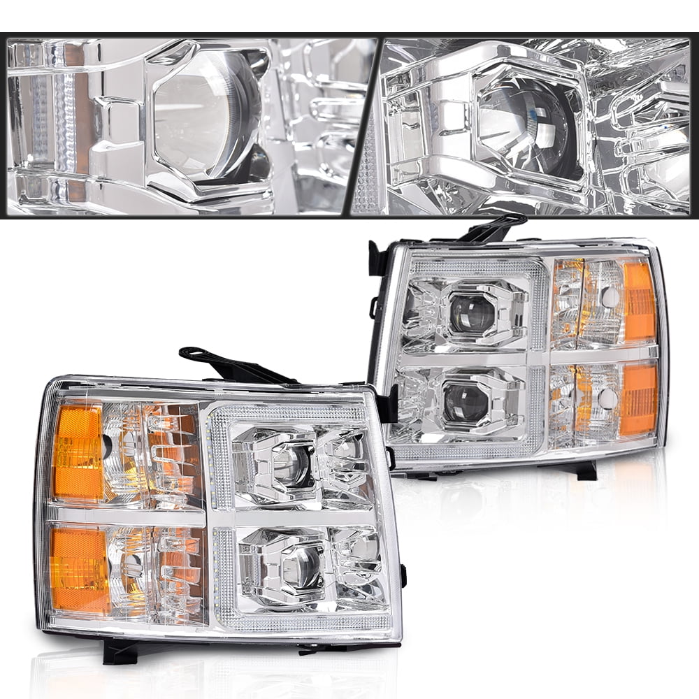 PIT66 Headlights Lamps Chrome Housing Amber Corner Fit For Chevy ...