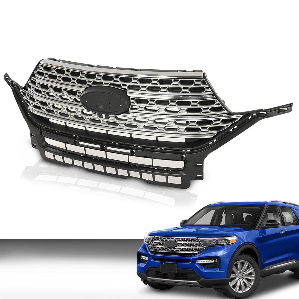 PIT66 Front Bumper Grille Upper Grill Radiator Chrome Mesh Style Fit ...