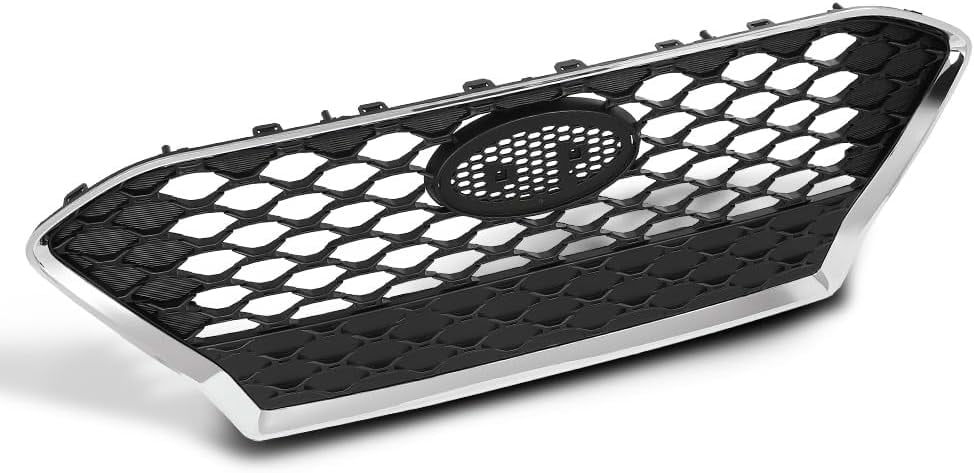 PIT66 Front Bumper Grille w/Chrome Trim Compatible with Kona Hatchback ...
