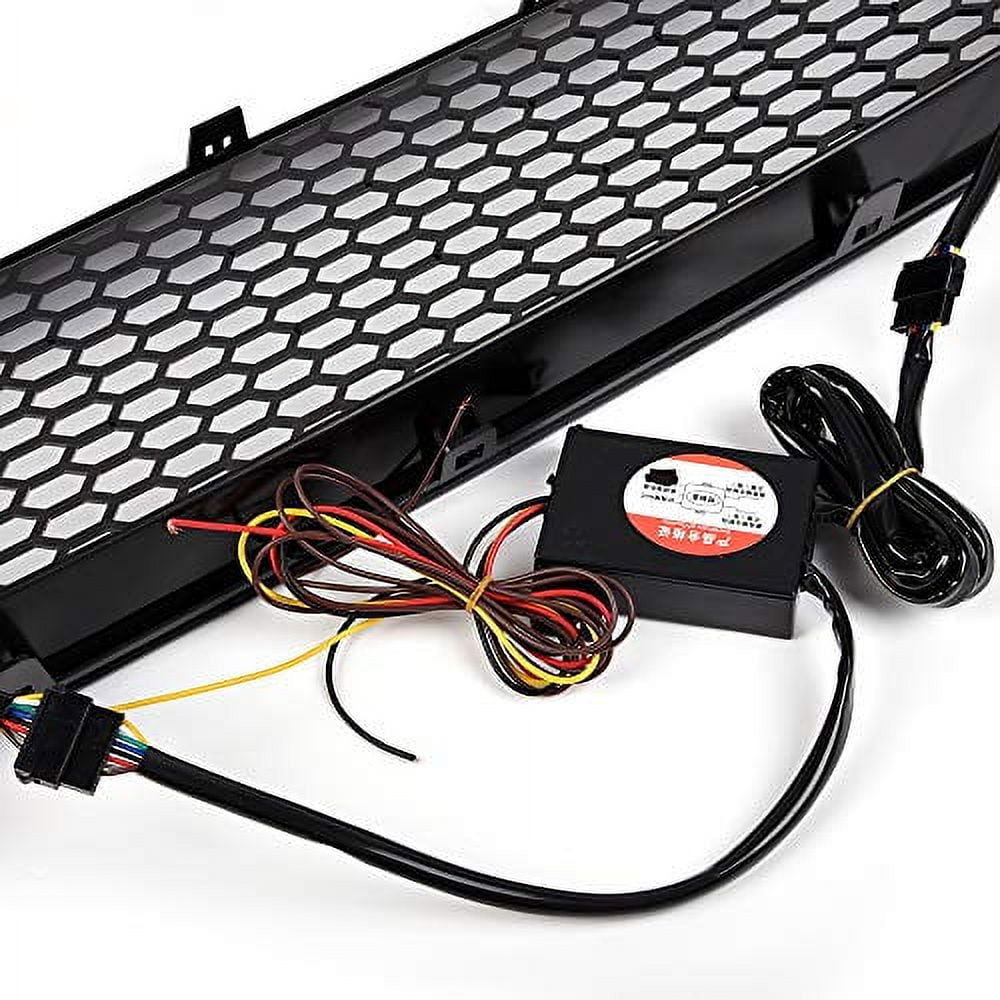 PIT66 Front Bumper Upper Grille with DRL LED Accent Vent Lights ...