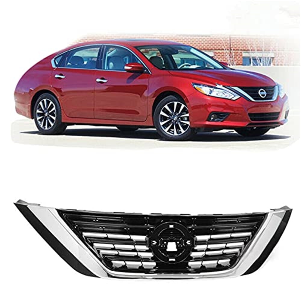 PIT66 Front Bumper Upper Grille Grill Chrome Black Fit for 2016-2018 ...