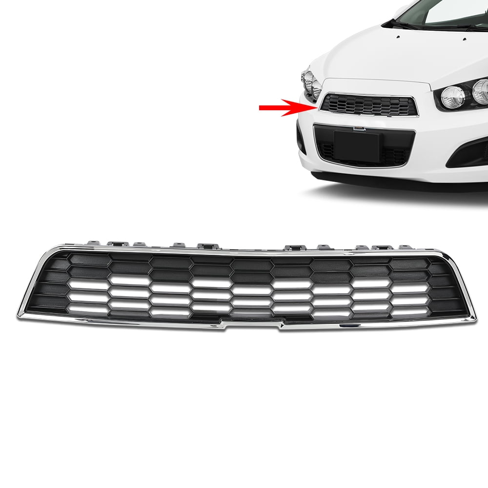 PIT66 Front Bumper Upper Grille Grill Chrome & Black Fit For Chevrolet ...