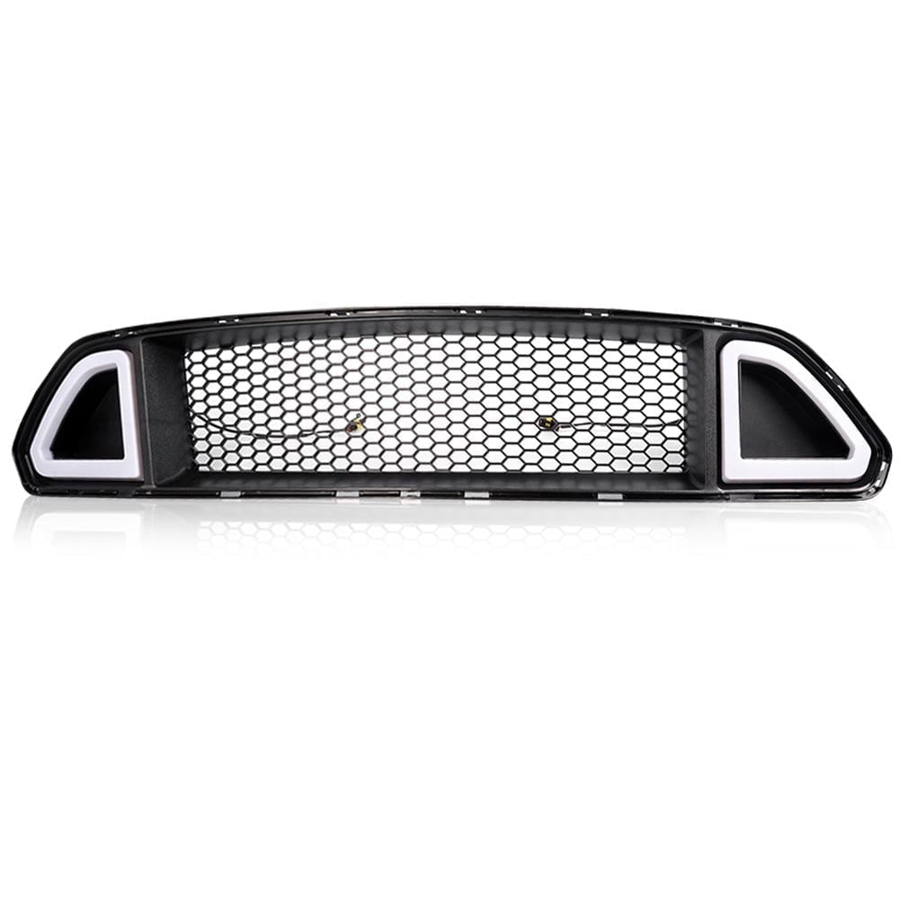 PIT66 Front Hood Upper Grille with White DRL LED Light, Fit For 2015 ...