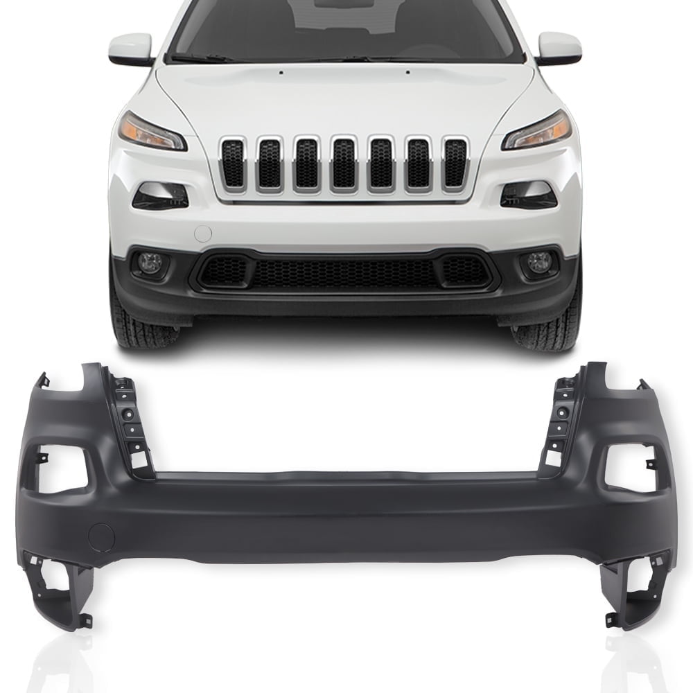 PIT66 Front Upper Bumper Cover Replacement Fit For 2014 18 Jeep Cherokee Black Walmart