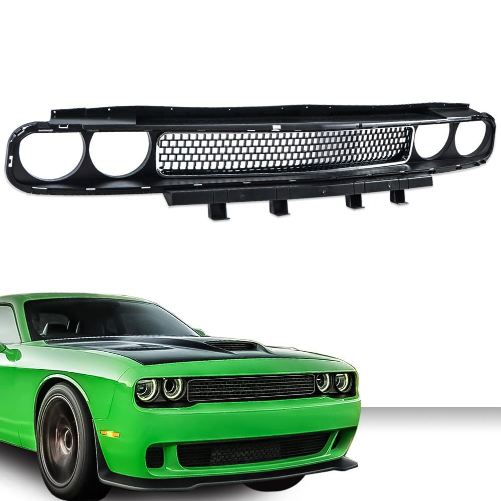 Front Upper Grille Assembly, Fit for 08-14 Dodge Challenger Black ...