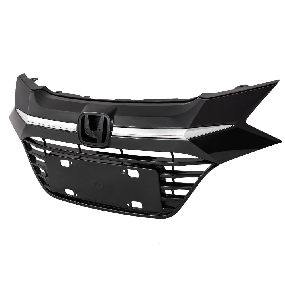 PIT66 Full Black & Chrome Front Upper Grille Grill Fit for Honda 2016 ...