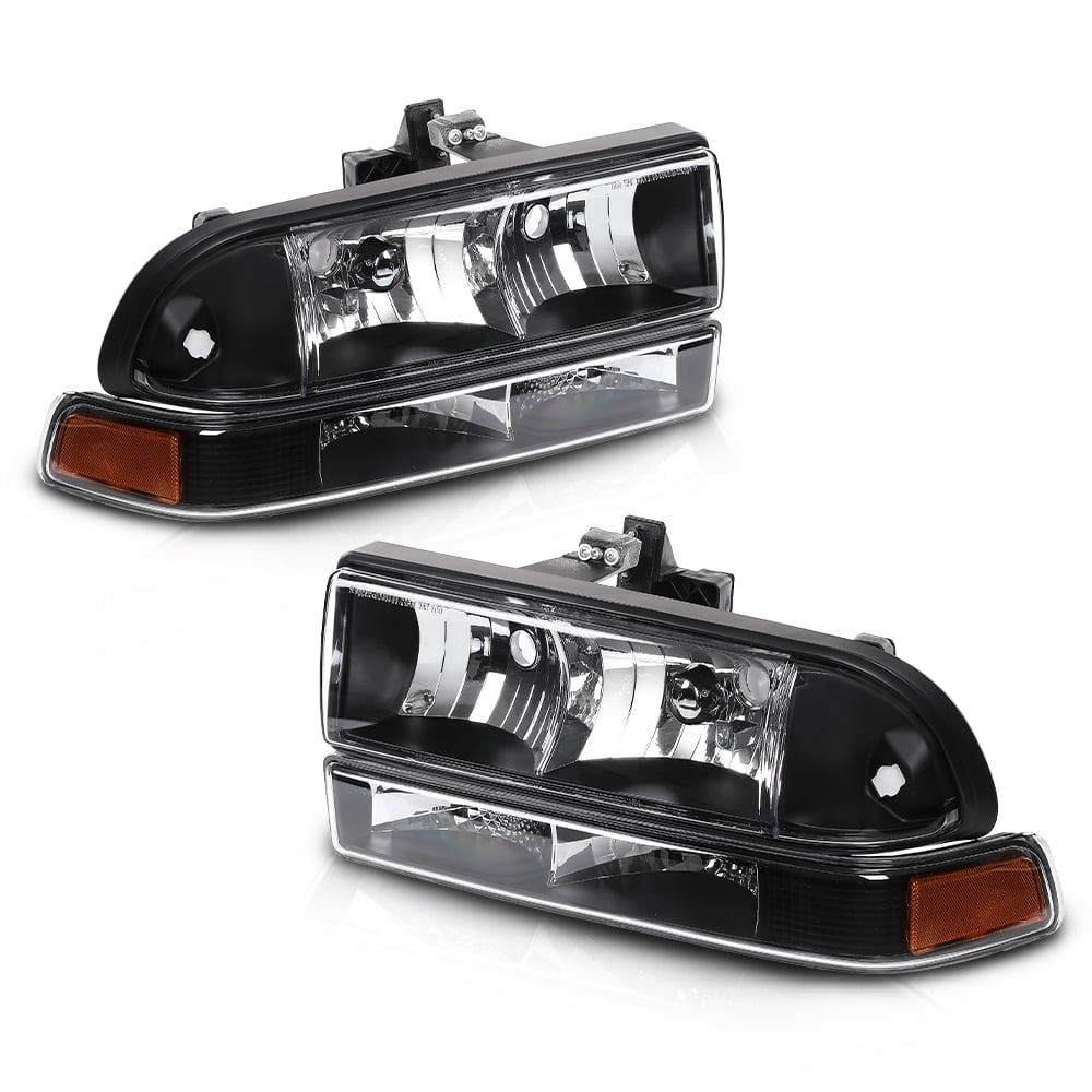 PIT66 Headlights Corner Bumper Turn Signal Lights w/o Bulbs Clear Lens ...
