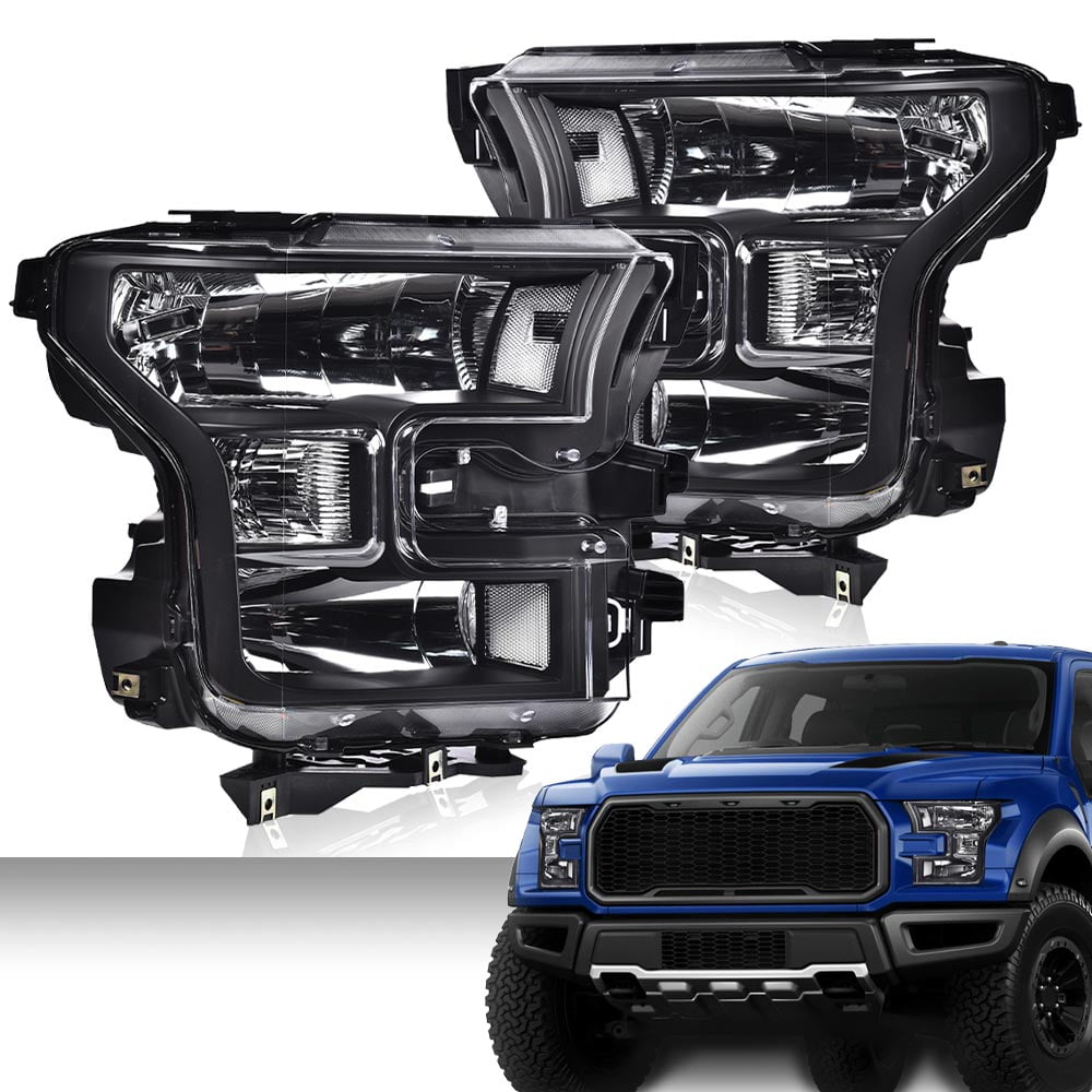 PIT66 Headlights, Fit for 15-17 Ford F150 Replacement Headlights Head ...