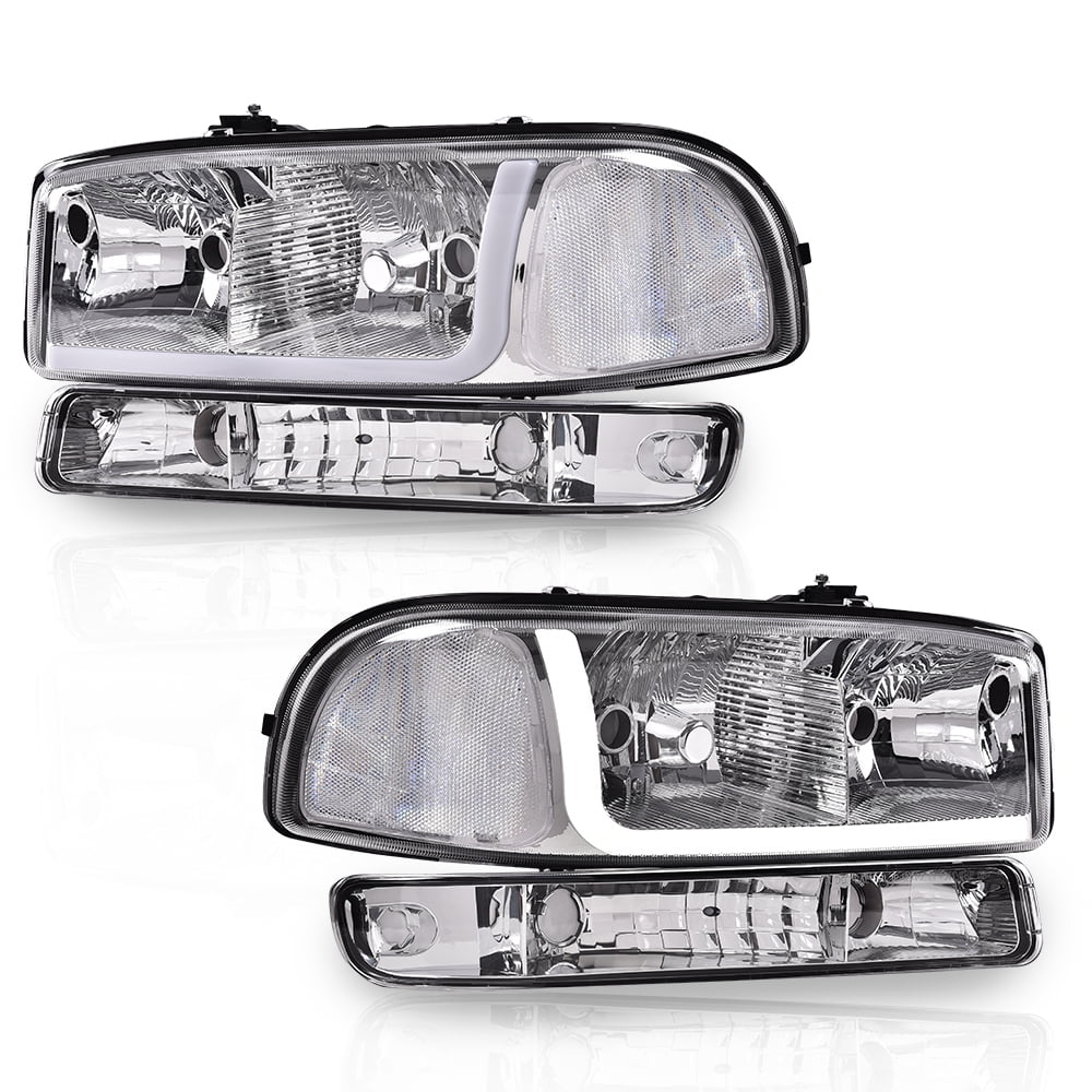 PIT66 Headlights, Fit for 1999-2007 GMC Sierra 1500/2001-2007 GMC ...